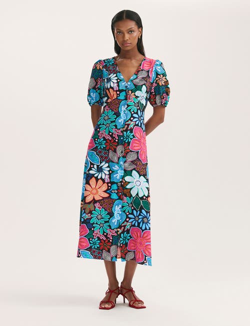 FINERY LONDON Sarah Floral Button Down Midi Dress